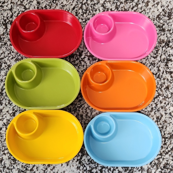Unbranded | Dining | Melamine Stackable Oval Snack Plates Rainbow ...